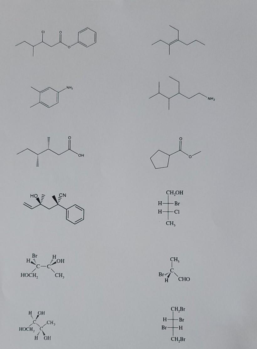 Solved 13. Name each of the following structures using rules | Chegg.com