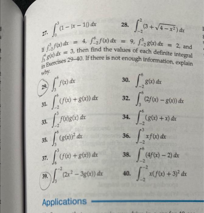 Solved 28. ∫−22(3+4−x2)dx 27. ∫03(1−∣x−1∣)dx If | Chegg.com
