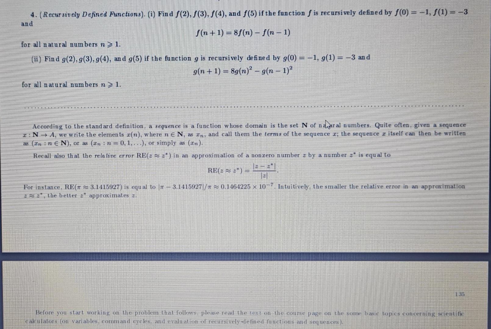 Solved 4. (Recursively Defined Functions). (i) Find S(2), | Chegg.com