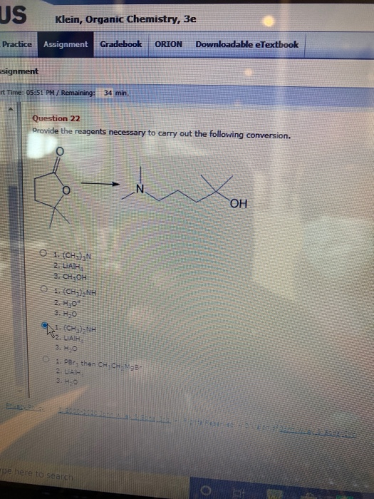Solved US Klein, Organic Chemistry, 3e Practice Assignment | Chegg.com