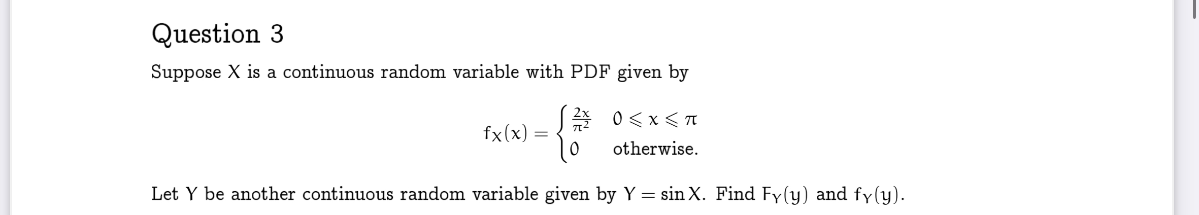 Solved Question 3Suppose x ﻿is a continuous random variable | Chegg.com