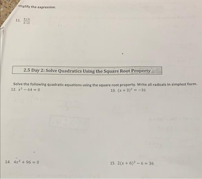 Solved 2.4 Solving Quadratic Equations by Factoring Solve | Chegg.com