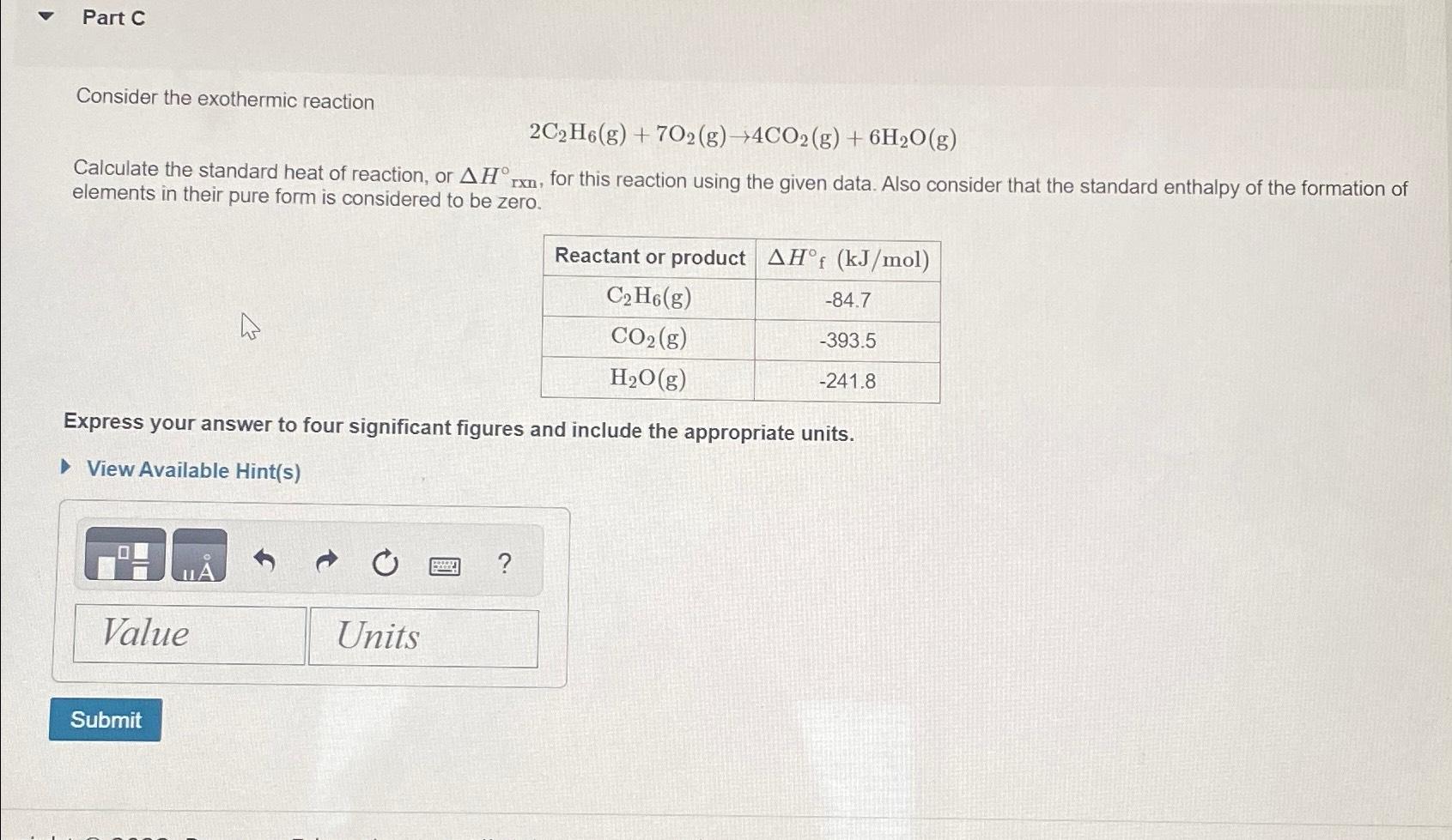 Solved Part CConsider the exothermic | Chegg.com