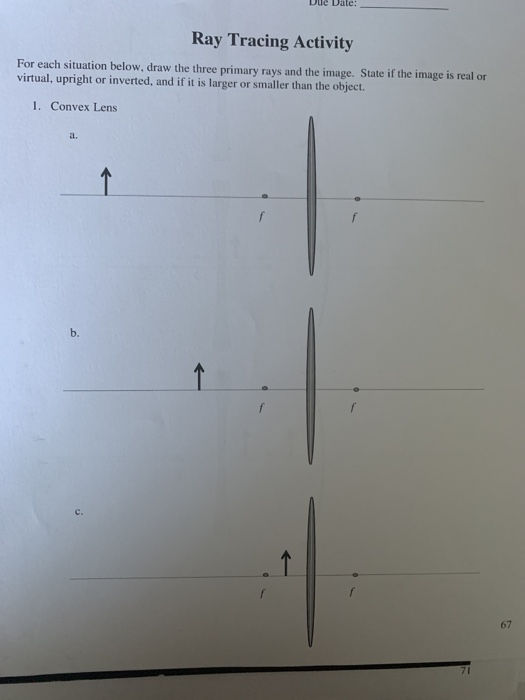 Solved Due Date: Ray Tracing Activity For each situation | Chegg.com