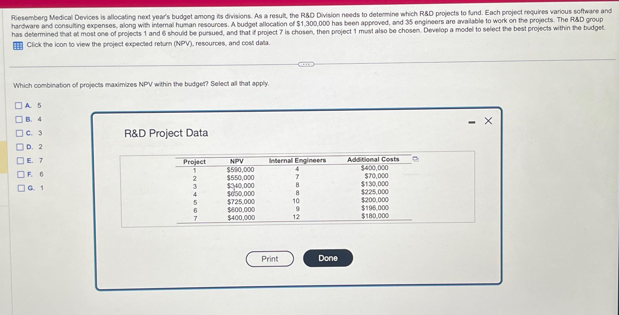 Solved Click the icon to view the project expected return | Chegg.com