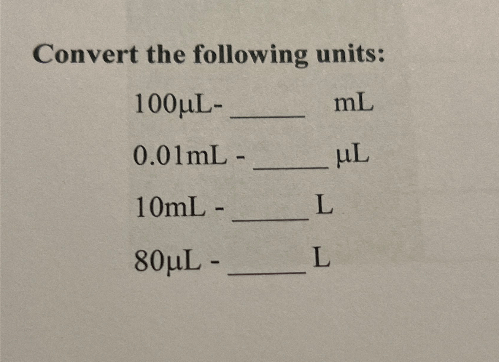 Solved Convert the following units: | Chegg.com
