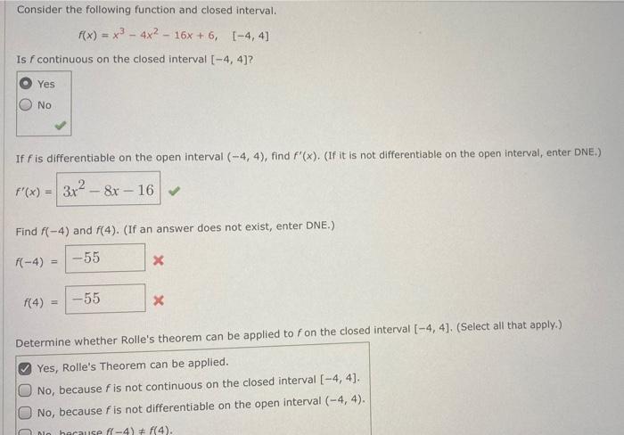 Solved Consider the following function and closed interval. | Chegg.com