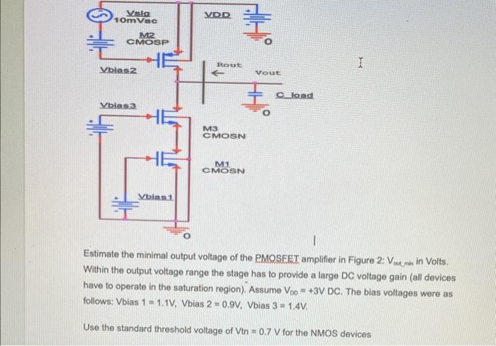 Solved Estimate the minimal output voltage of the RMOSEET | Chegg.com