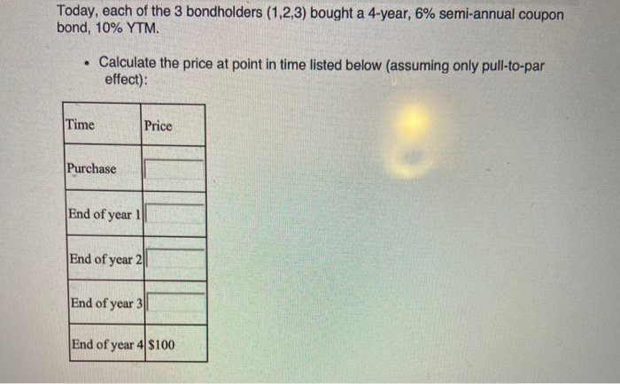 Solved Today, each of the 3 bondholders (1,2,3) bought a | Chegg.com