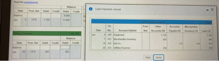 Requirement 3. The following selected four-column | Chegg.com