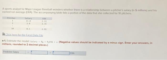 Solved A sports analyst for Major League Baseball wonders | Chegg.com