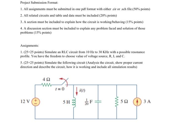 Solved Project Submission Format: 1. All assignments must be | Chegg.com