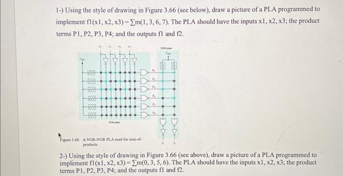 Solved 1-) Using the style of drawing in Figure 3.66 (see | Chegg.com