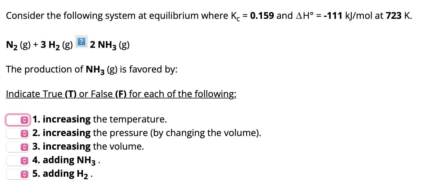 Solved Consider the following system at equilibrium where | Chegg.com