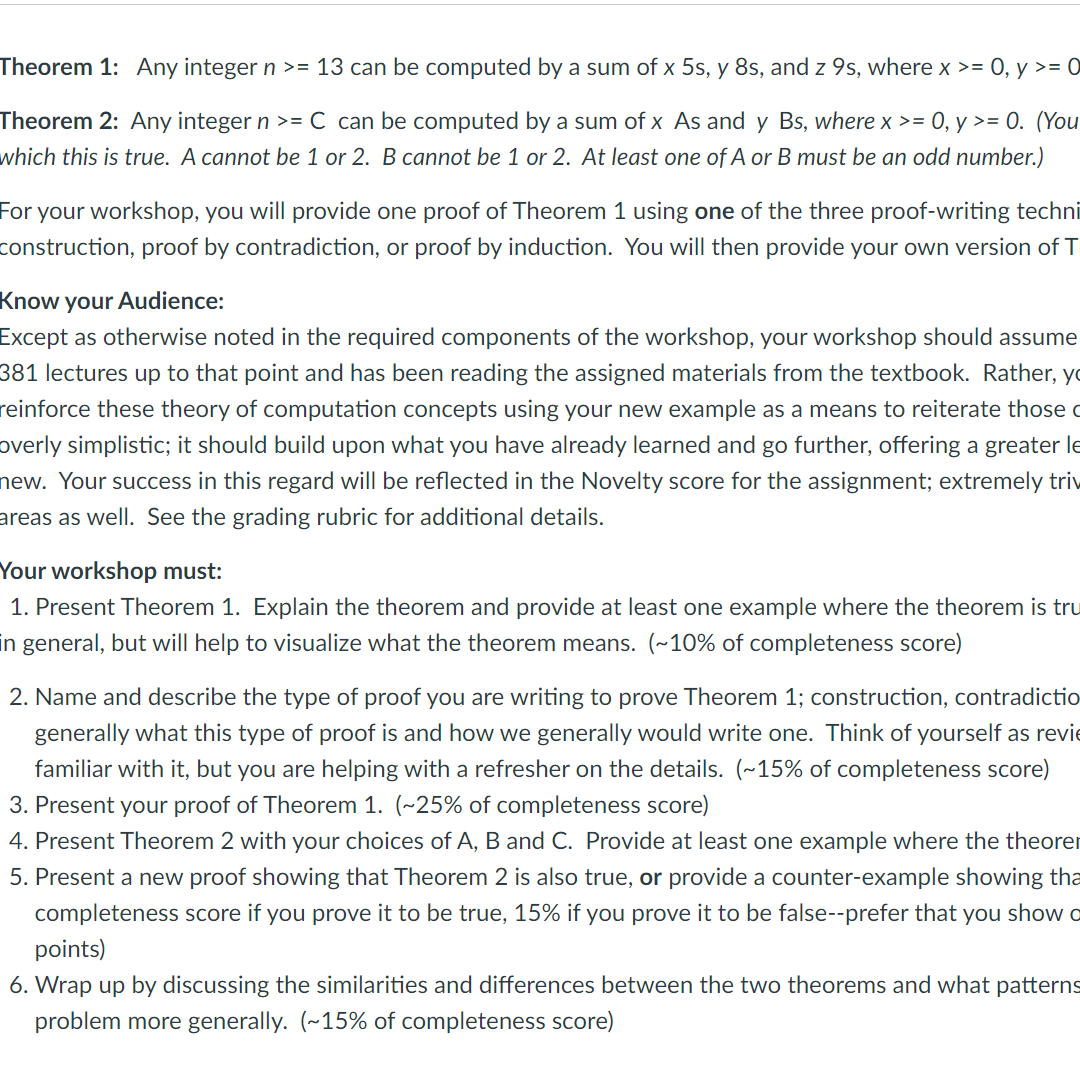 Solved can you prove therom one to be true and therom 2 to | Chegg.com
