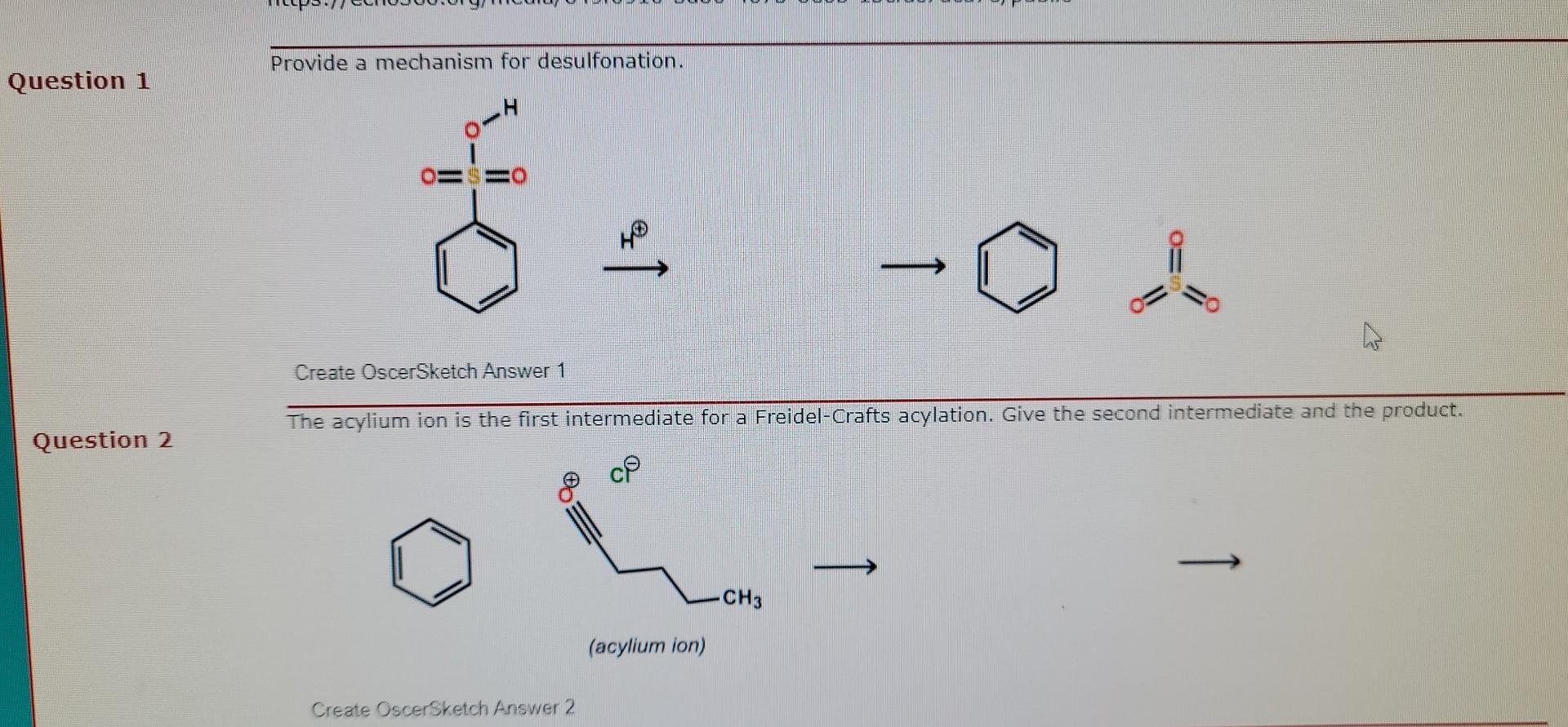 Solved Provide a mechanism for desulfonation. Question 1 Ho | Chegg.com