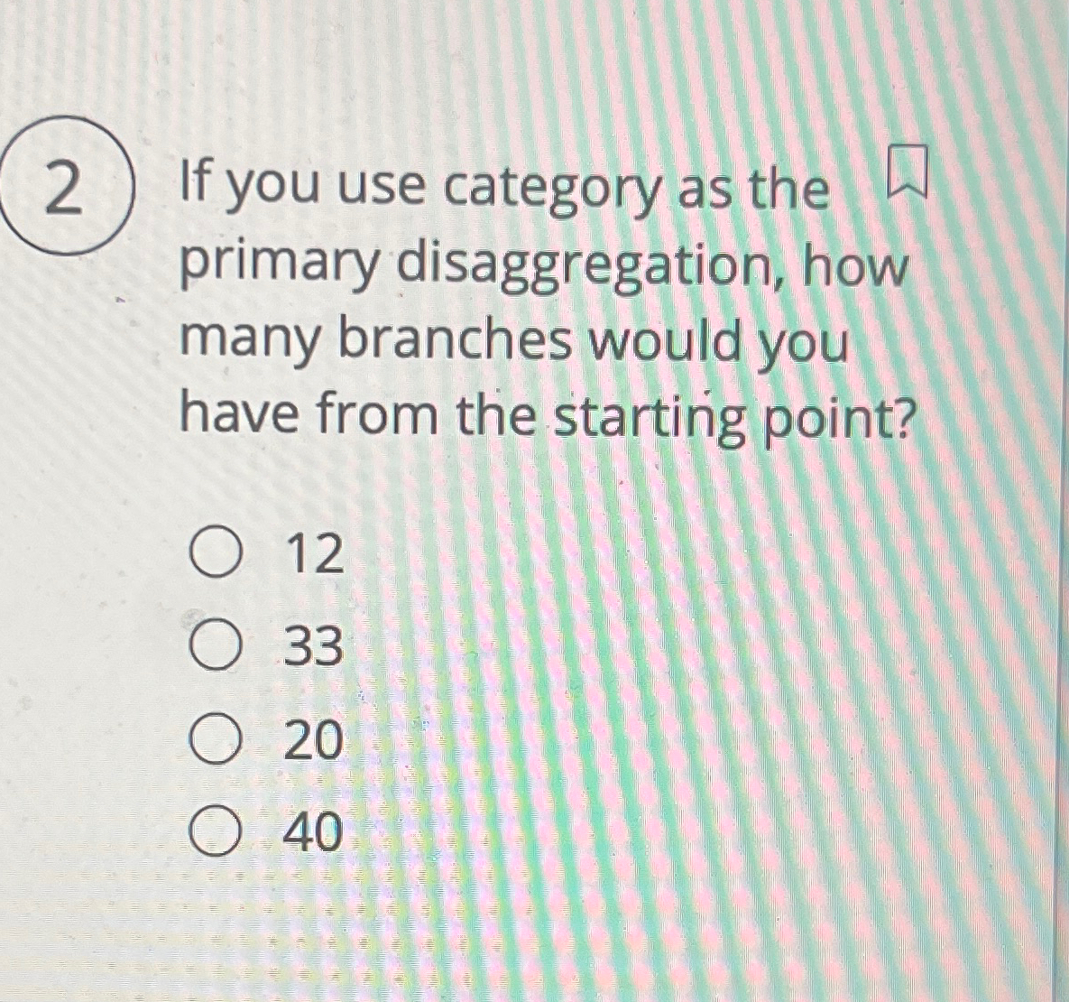 Solved If you use category as the primary disaggregation, | Chegg.com