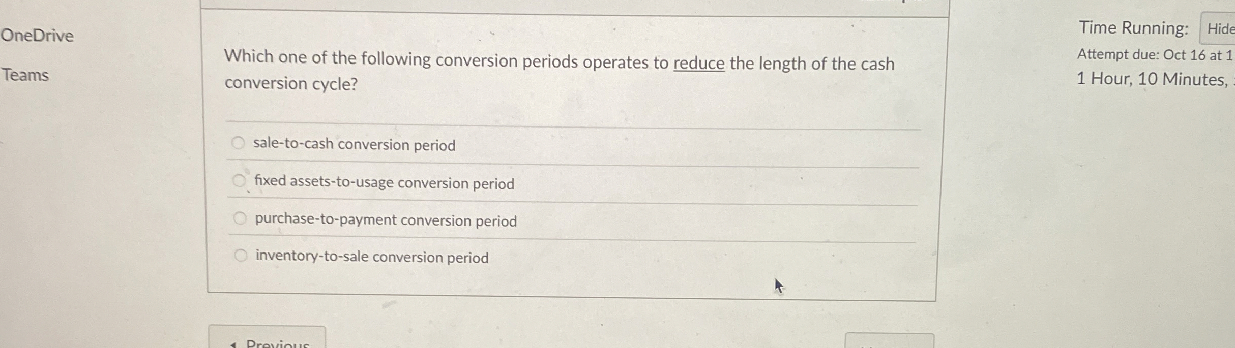 Solved OneDriveTeamsWhich one of the following conversion | Chegg.com