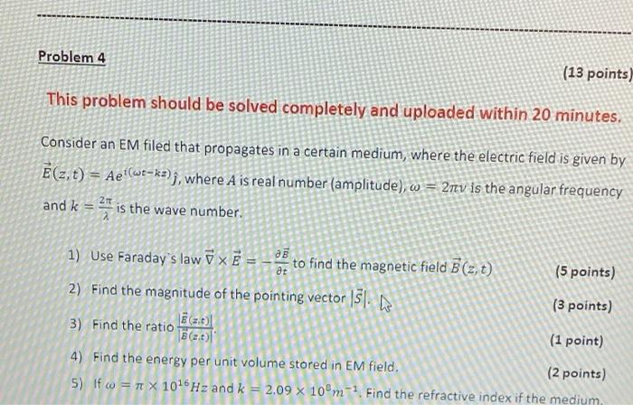 Solved Problem 4 (13 points) This problem should be solved | Chegg.com