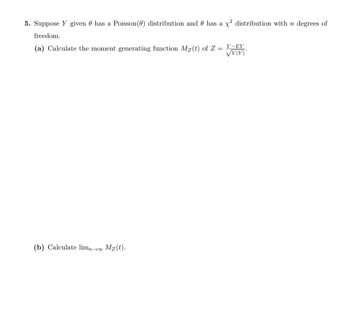 Suppose Y ﻿given θ ﻿has a Poisson ( θ ) ﻿distribution | Chegg.com