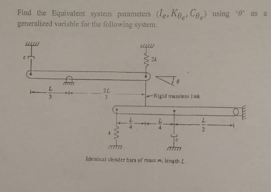 Solved Find the Equivalent system parameters (Ie,Kθe,Cθe) | Chegg.com