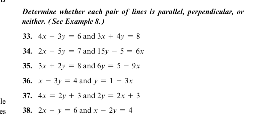 Solved Determine whether each pair of lines is parallel, | Chegg.com