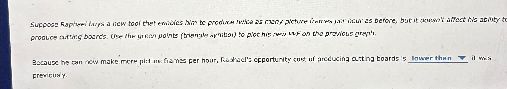 Solved Suppose Raphael buys a new tool that enables him to | Chegg.com