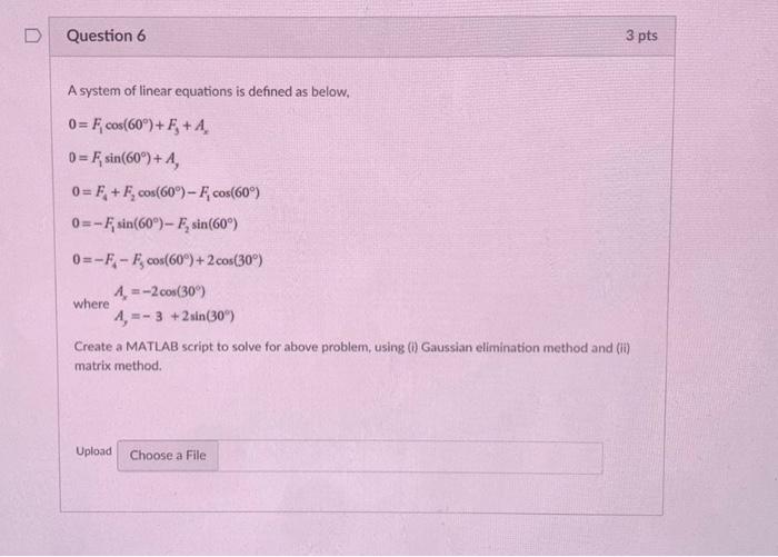 A system of linear equations is defined as below, | Chegg.com