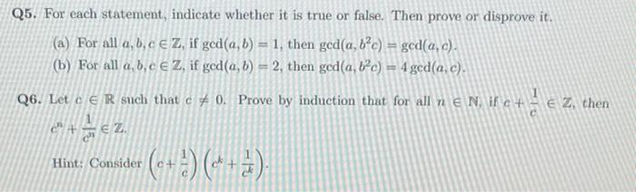Solved Q5. For each statement, indicate whether it is true | Chegg.com