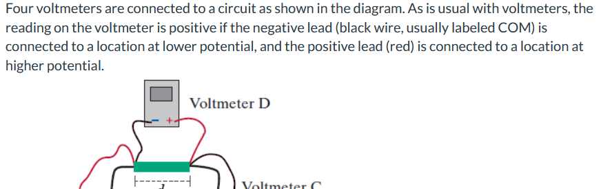 Four Voltmeters Are Connected To A Circuit As Shown