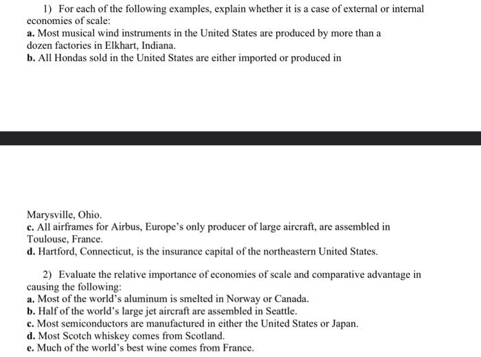 Solved 1) For each of the following examples, explain | Chegg.com