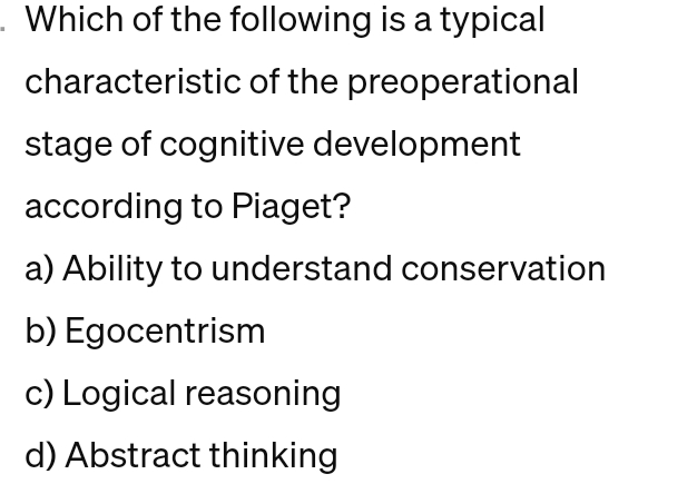 Solved Which of the following is a typical characteristic of | Chegg.com