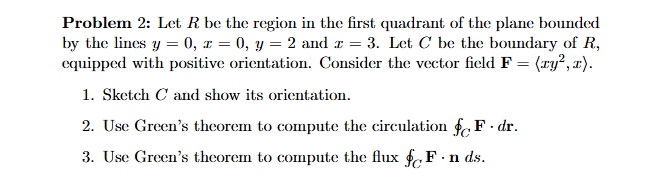 Solved Problem 2: Let R be ﻿the region in ﻿the first | Chegg.com