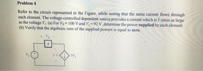 Solved Problem 4 Refer to the circuit represented in the | Chegg.com