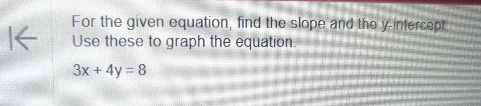 Solved For the given equation, find the slope and the | Chegg.com