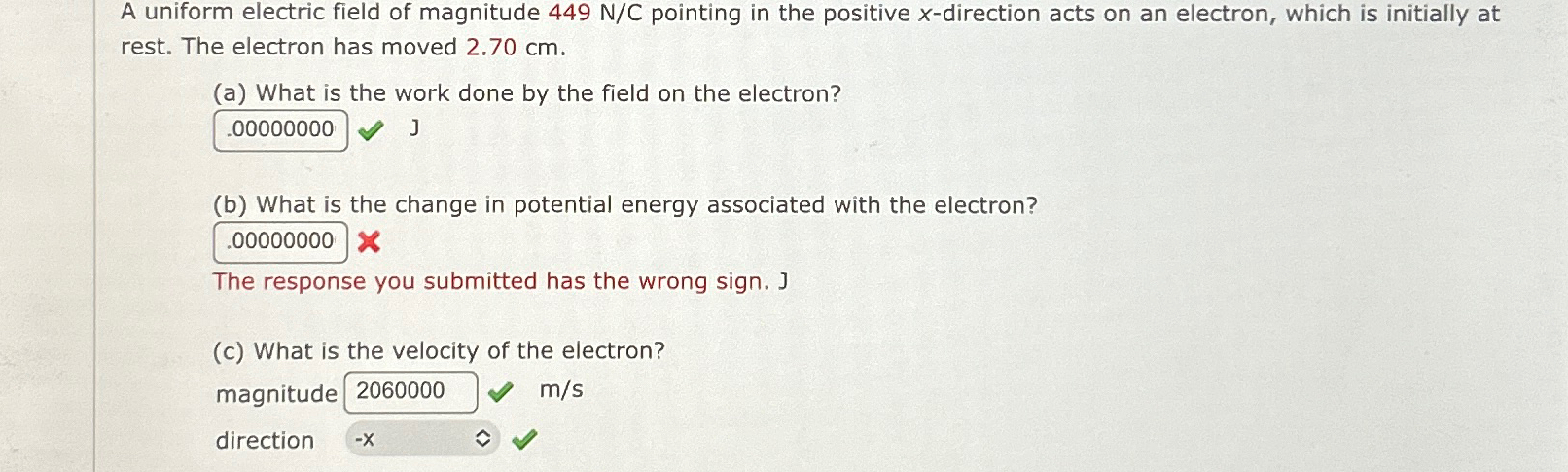 Solved A uniform electric field of magnitude 449 ﻿N/C | Chegg.com