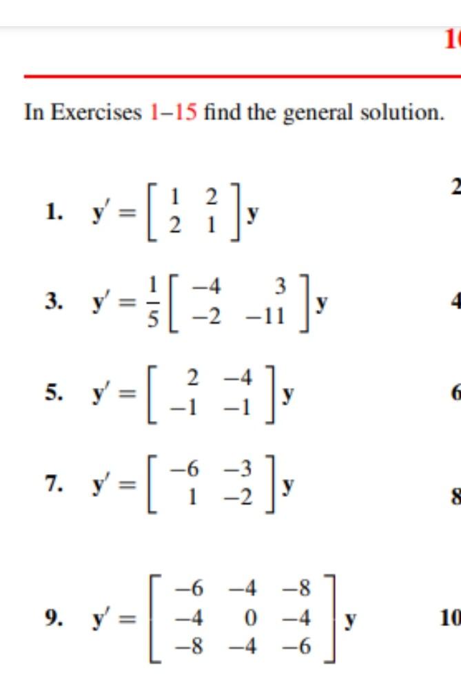 Solved In Exercises 1-15 find the general solution. 1. | Chegg.com