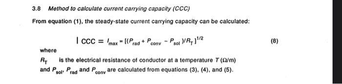 Solved Calculate the current carrying capacity I Icce based | Chegg.com