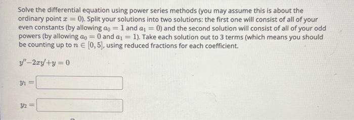 Solved Solve The Differential Equation Using Power Series