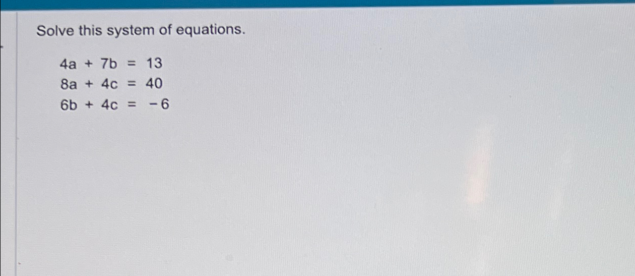 Solved Solve this system of | Chegg.com