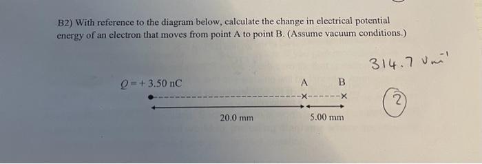 Solved B2) With reference to the diagram below, calculate | Chegg.com