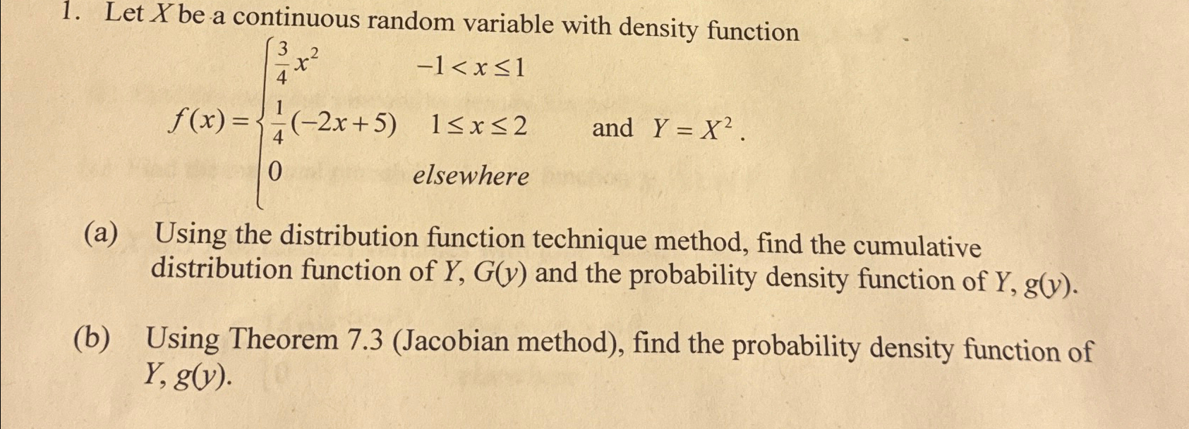 Solved Let x ﻿be a continuous random variable with density | Chegg.com