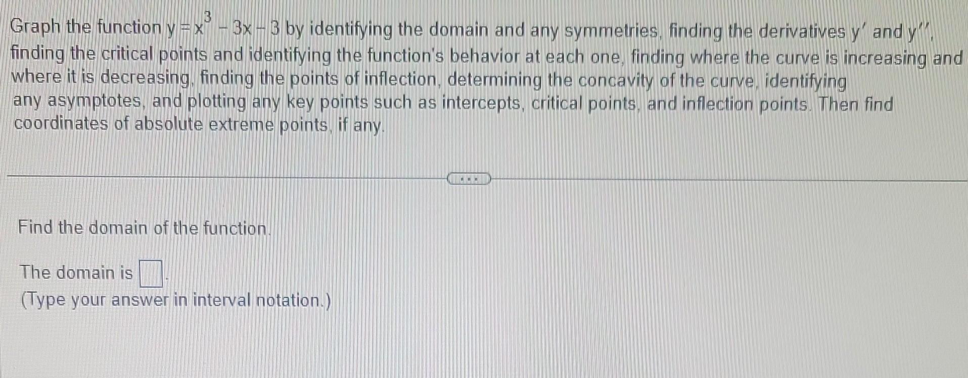 Solved Graph the function y=x^3 -3x-3 by identifying the | Chegg.com