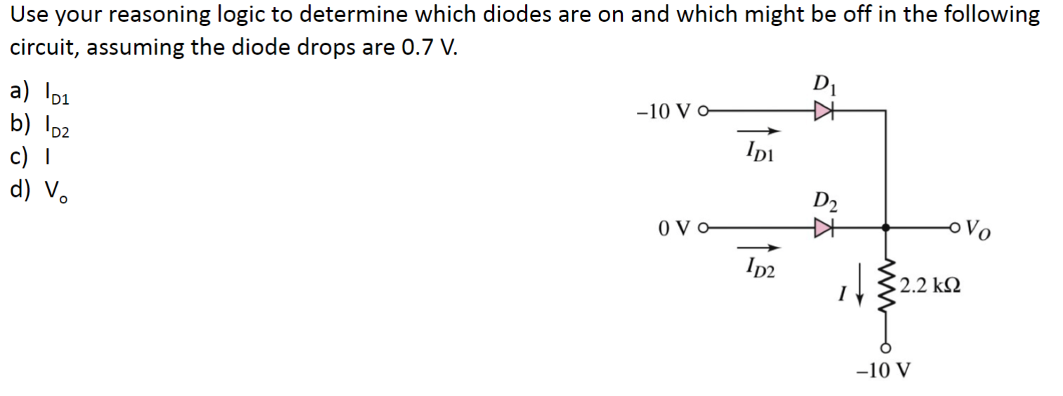 Solved Use your reasoning logic to determine which diodes | Chegg.com