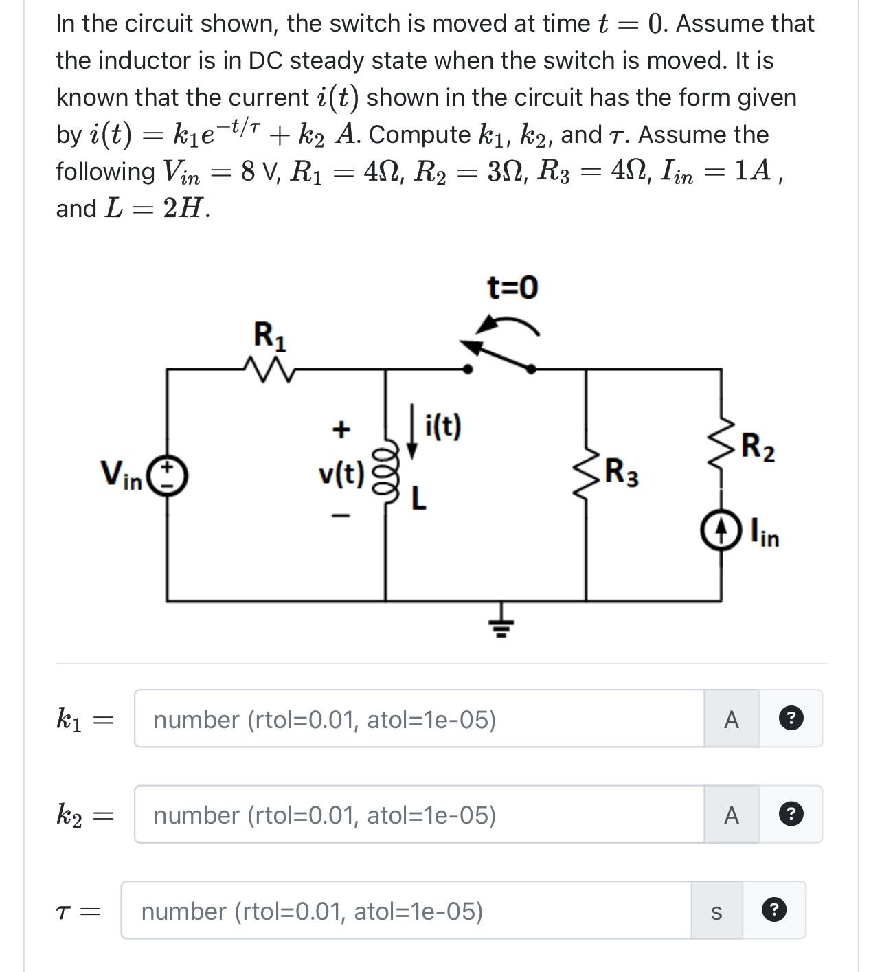 In The Circuit Shown The Switch Is Moved At Time