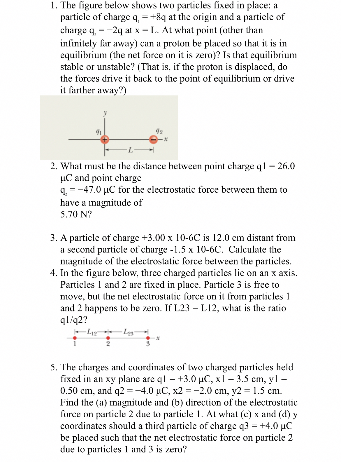 Solved The figure below shows two particles fixed in place: | Chegg.com