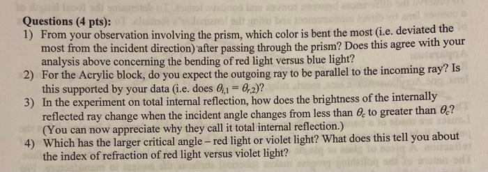 Solved Questions (4 pts): 1) From your observation involving | Chegg.com