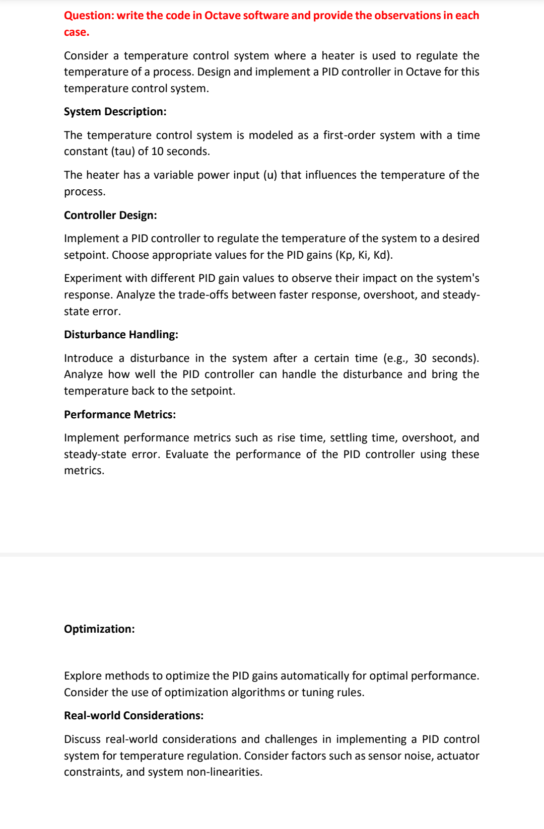 Solved Question: write the code in Octave software and | Chegg.com