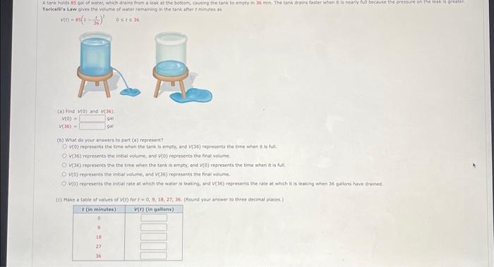Solved V(θ)=x(1−36t)20≤t≤36 (b) What do vour answers to part | Chegg.com
