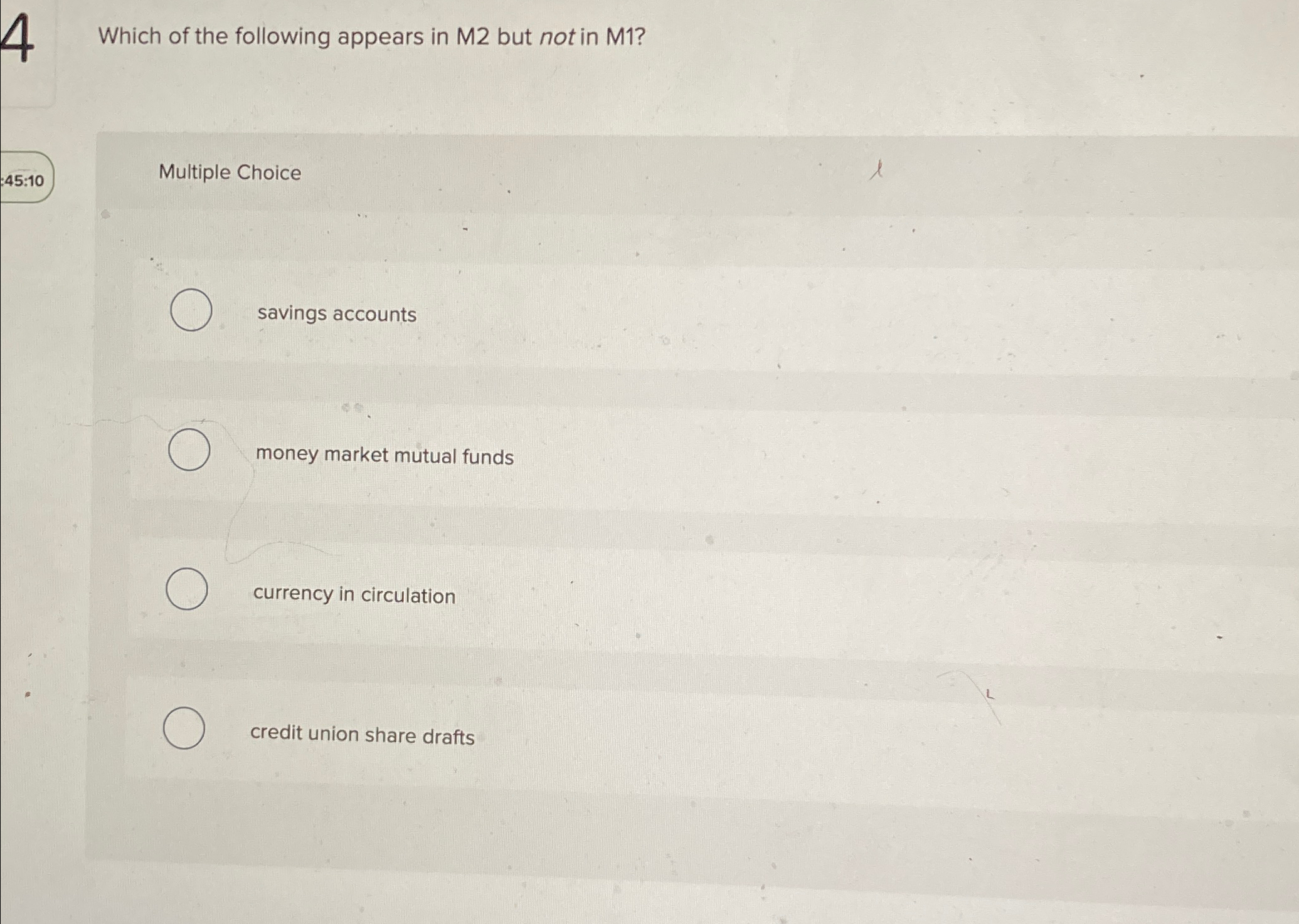 Solved Which of the following appears in M2 ﻿but not in | Chegg.com